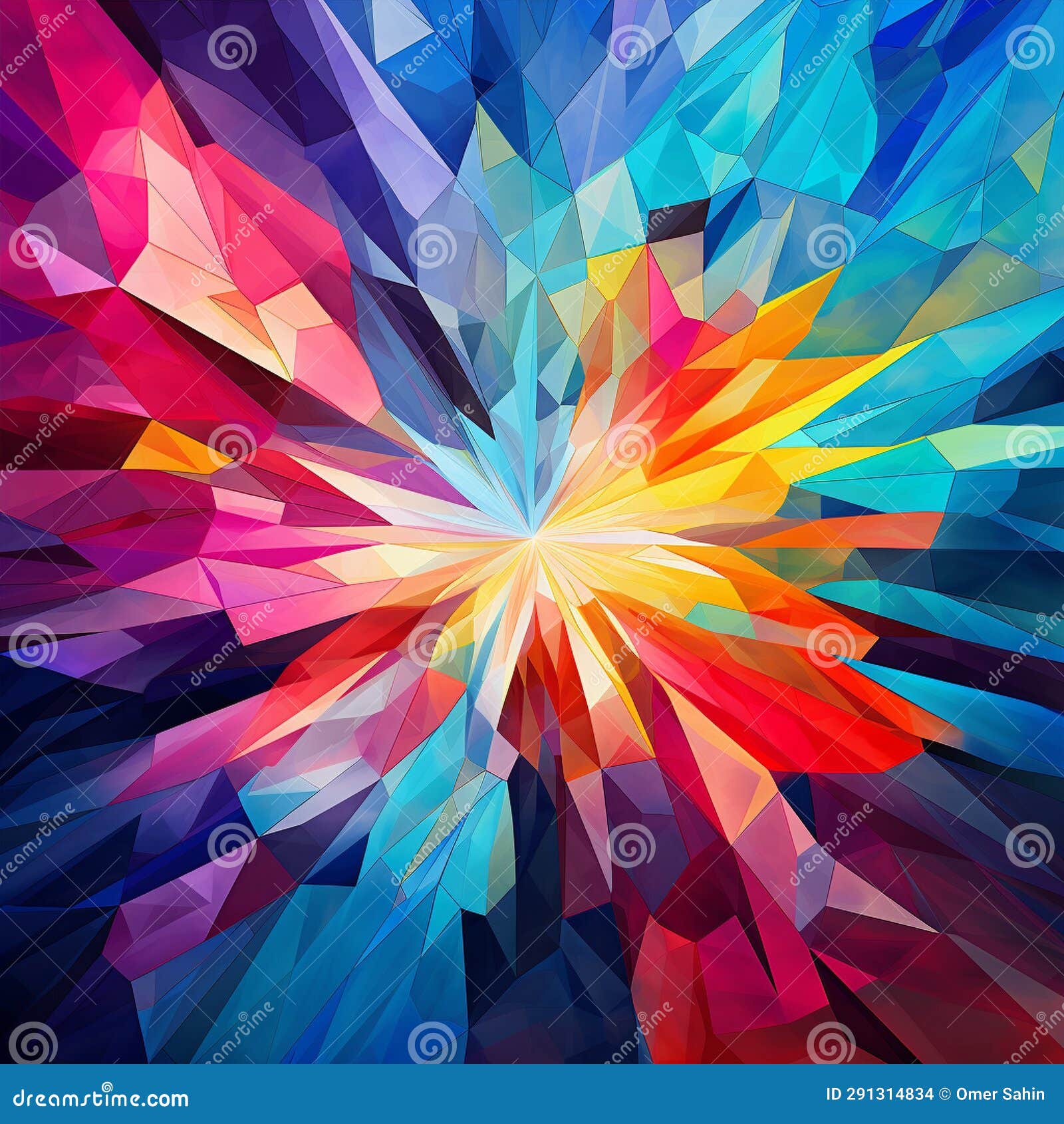 Radiant Polygons: a Radiant Burst of Interlocking Shapes Stock ...