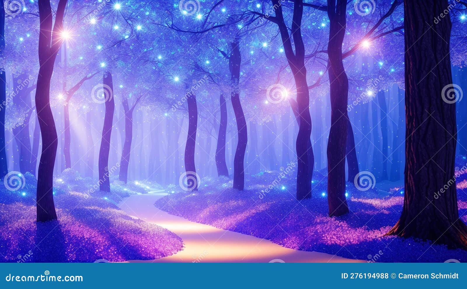 A Radiant Purple Forest with a Path Leading through it AI Generative ...