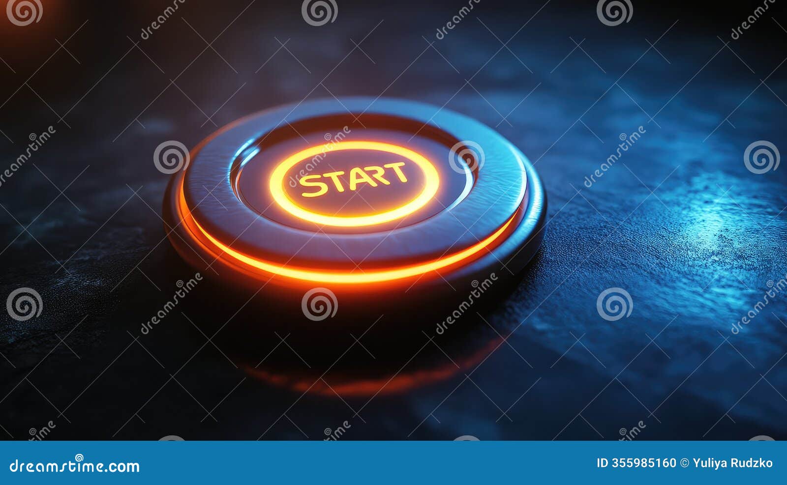 Radiant Push-Button with Glowing ?Start? Symbol - Illustration of an ...