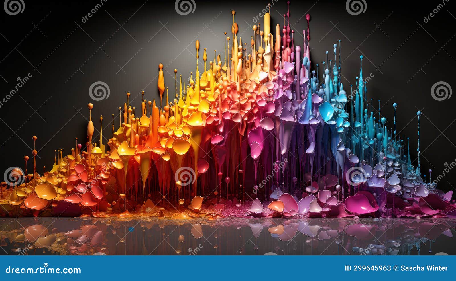 Radiant Rainbows: a Colorful Cascade Stock Image - Image of radiant ...