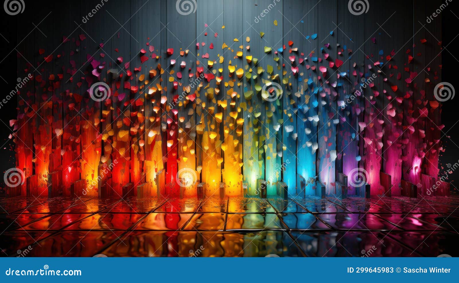 Radiant Rainbows: a Colorful Cascade Stock Image - Image of nature ...