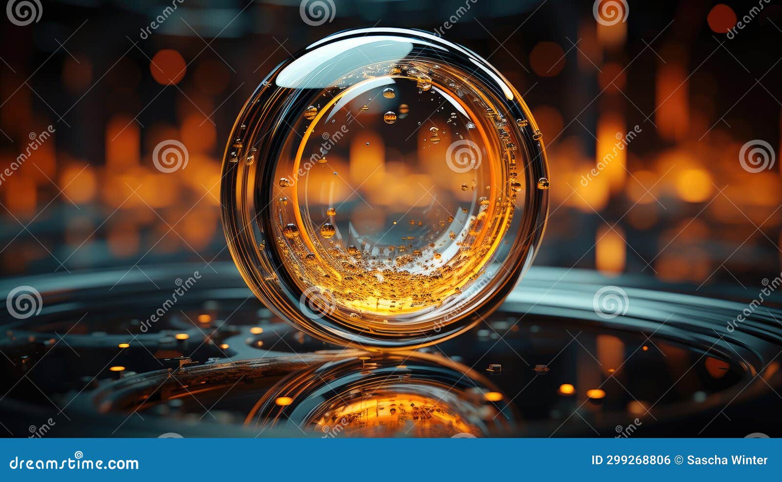 Radiant Spheres: Abstract Harmony in Orange Luminescence Stock Photo ...