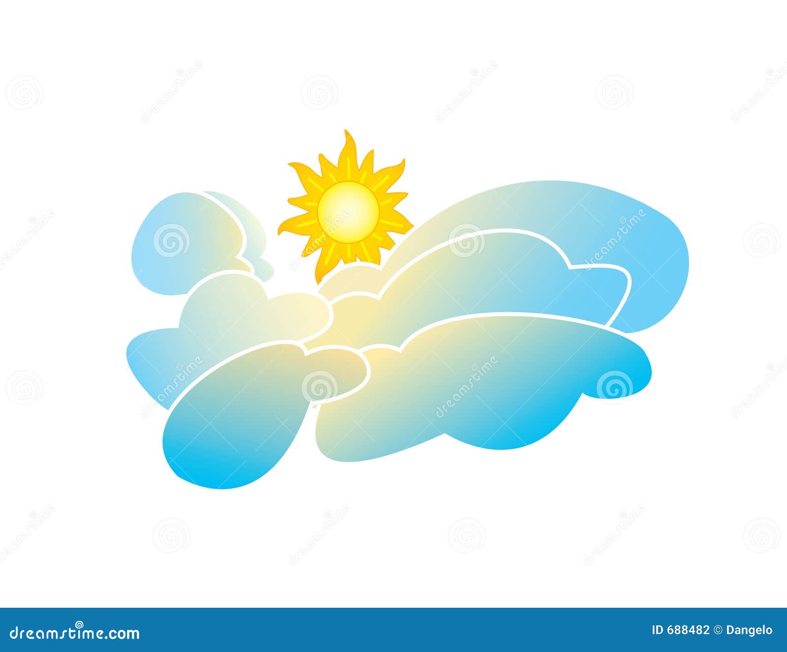 Radiant Sun and Clouds stock illustration. Illustration of delay - 688482