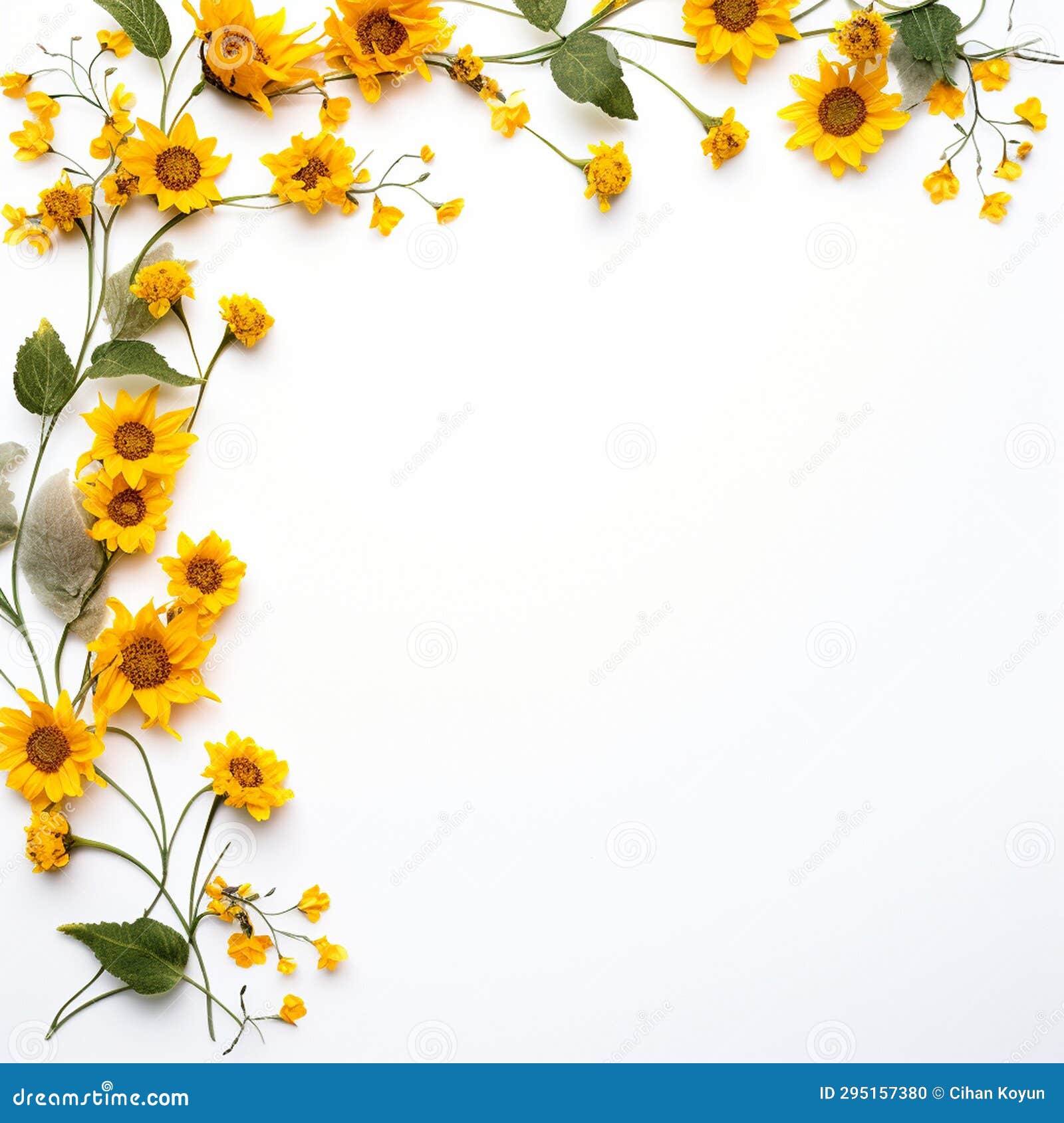 Radiant Sunflower Frame Open Copy Space Stock Illustration ...