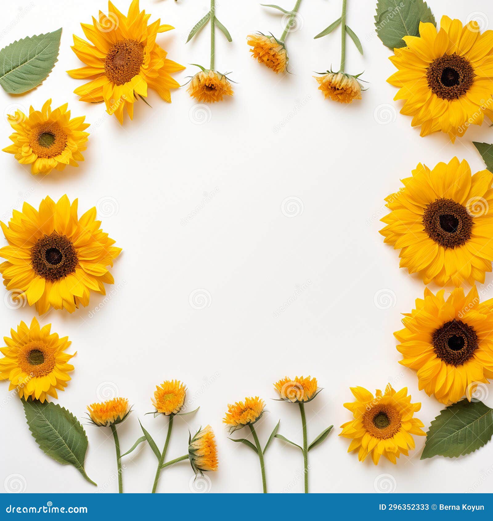 Radiant Sunflower Frame Open Copy Space Stock Illustration ...