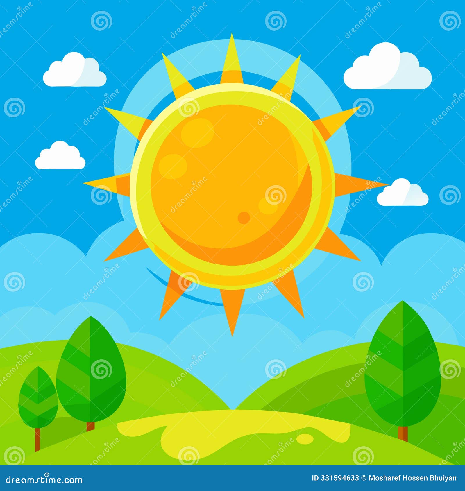Radiant Sunshine Vector Art Illustration for Vibrant Designs Stock ...