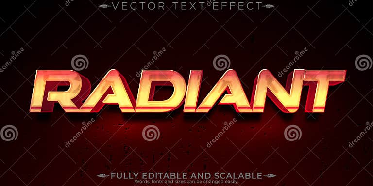 Radiant Text Effect, Editable Gaming and Cyber Text Style Stock Vector ...