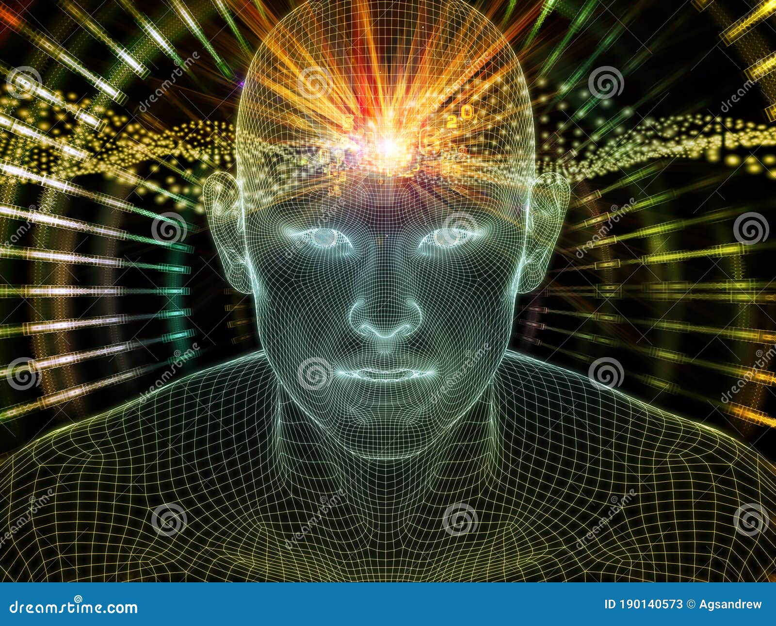 Glow of Brain Frequencies stock illustration. Illustration of knowledge ...