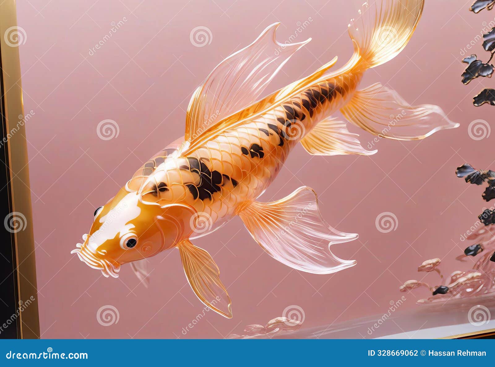 A Radiant and Translucent Glass Sculpture of a Koi Fish Stock ...