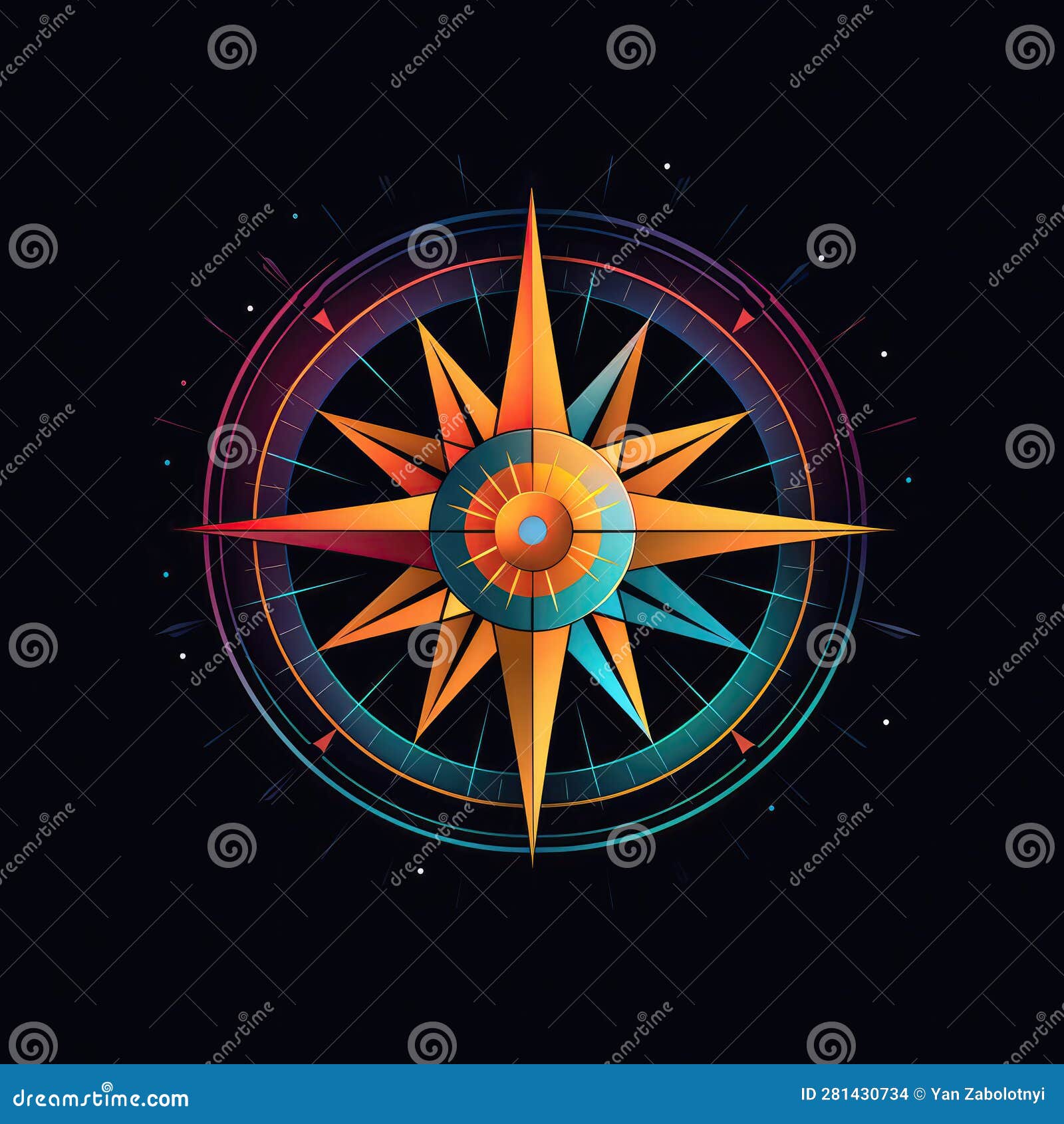 Radiant Wayfinder a Compass Icon with Radiant Colors. Generative AI ...