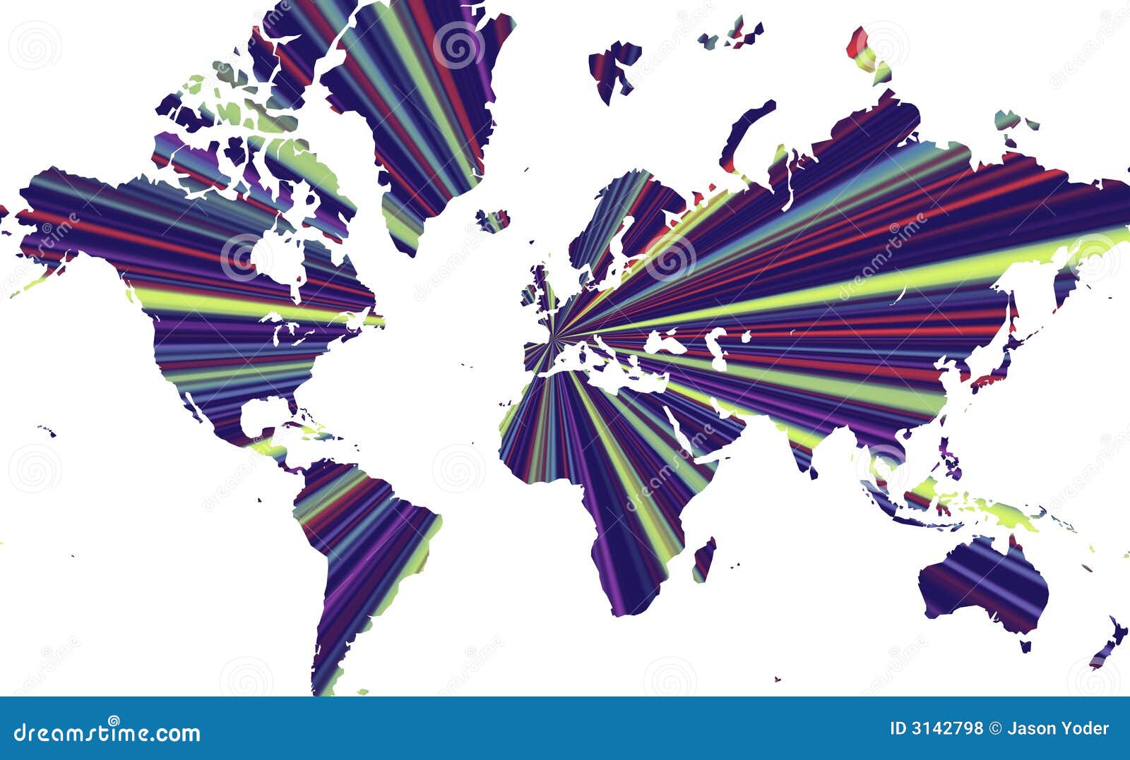 Radiant World Map stock illustration. Illustration of africa - 3142798