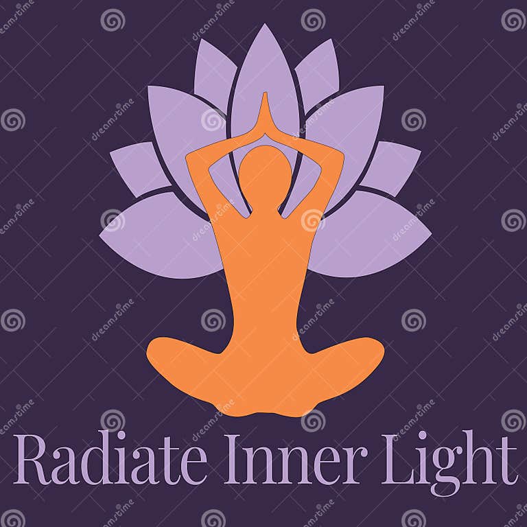 Radiate Inner Light with Lotus Art Stock Illustration - Illustration of ...