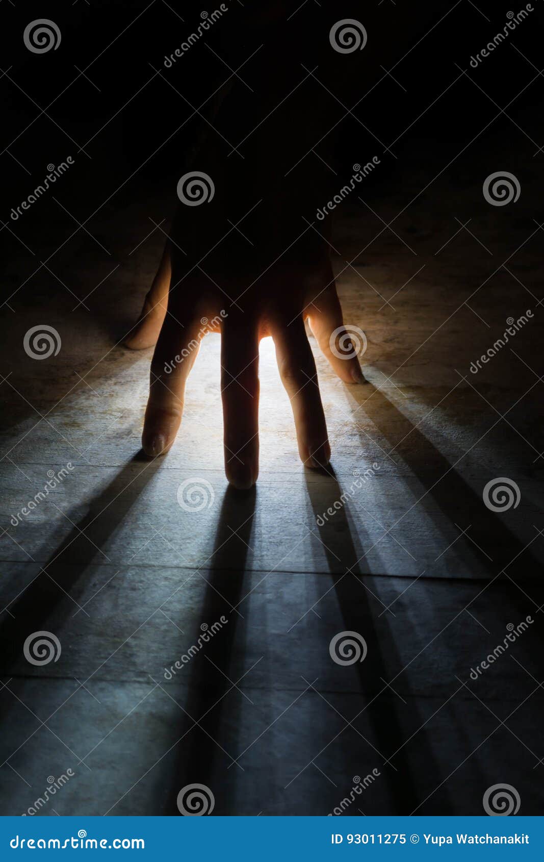 Radiates Rays Of Light Shine Through Silhouette Of Hand In Black Stock ...