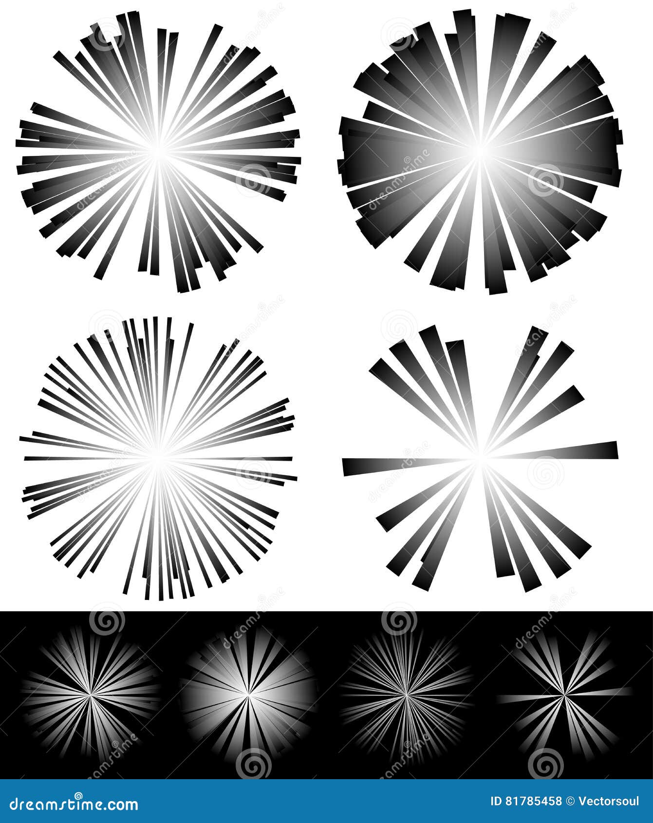 Radiating Beams, Rays Elements Stock Vector - Illustration of optical ...