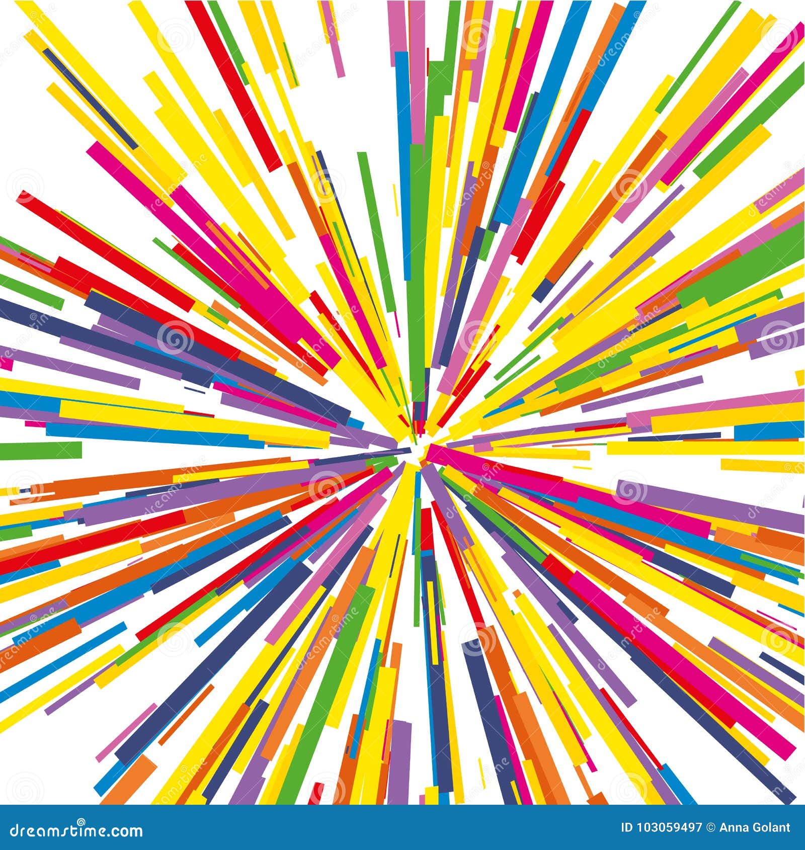 Radiating from the Center of Thin Beams, Lines. Vector Illustration ...