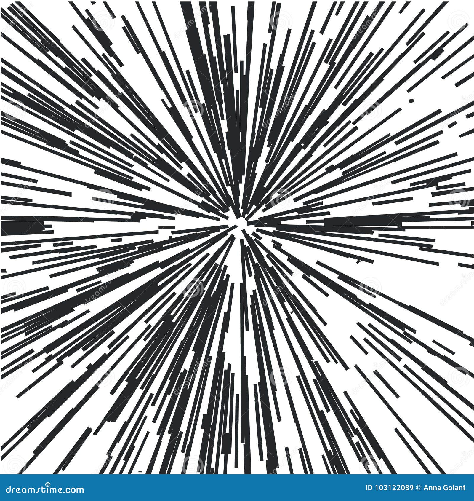 Radiating from the Center of Thin Beams, Lines. Vector Illustration ...