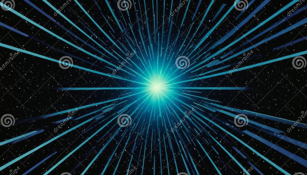 Radiating Light Burst in Outer Space with Starry Backdrop Stock Image ...