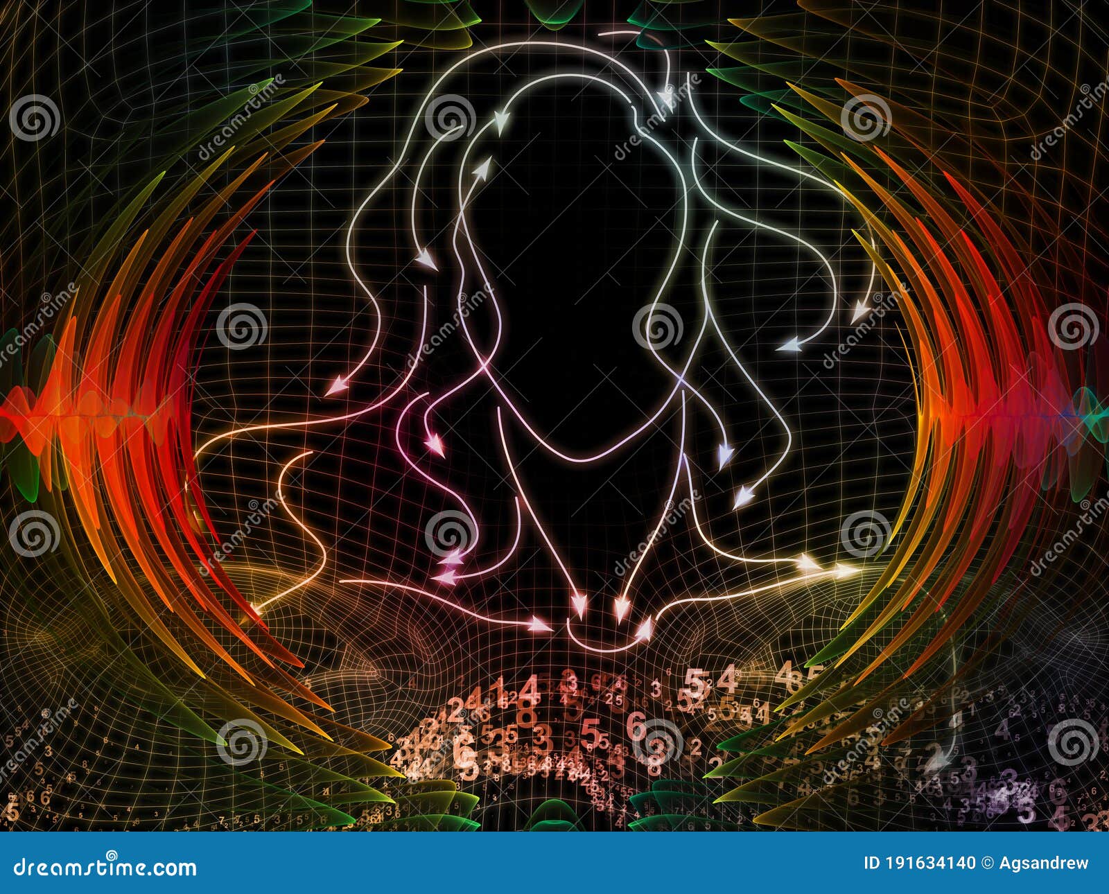 Radiating Mind stock illustration. Illustration of mental - 191634140