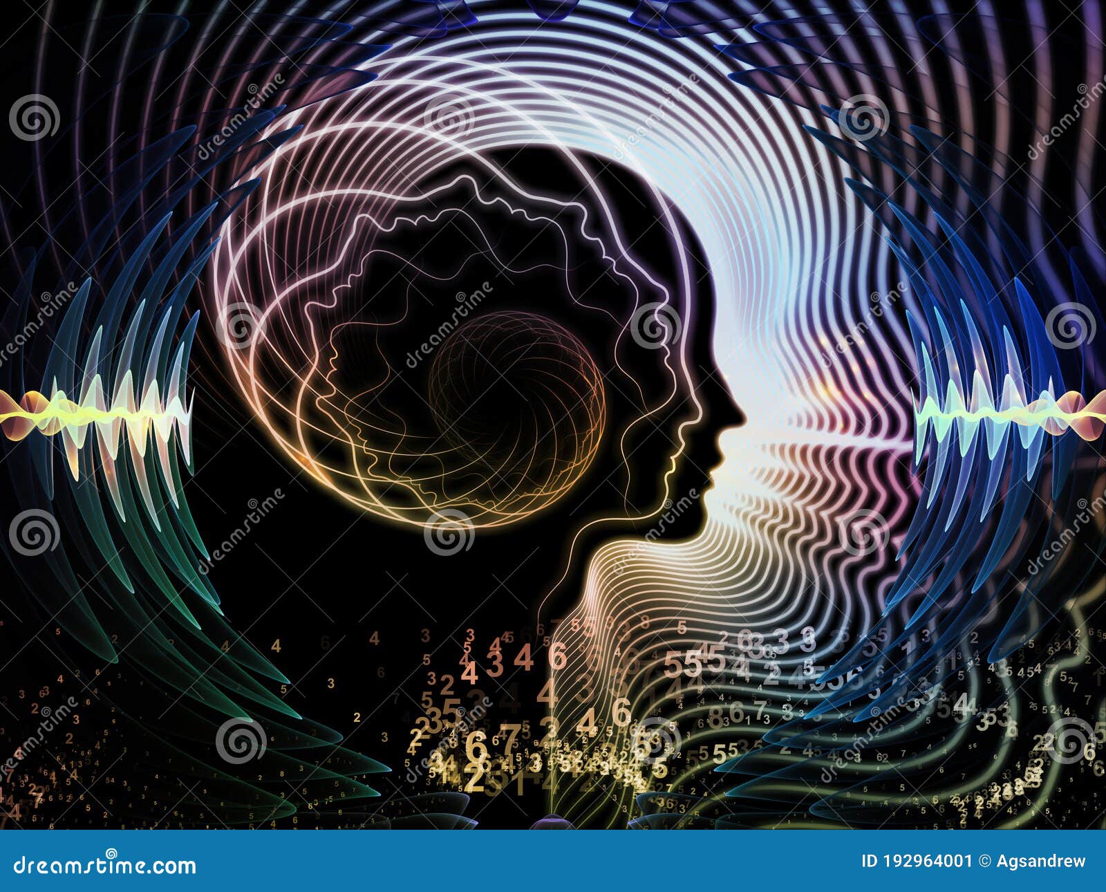 Radiating Mind stock illustration. Illustration of mind - 192964001