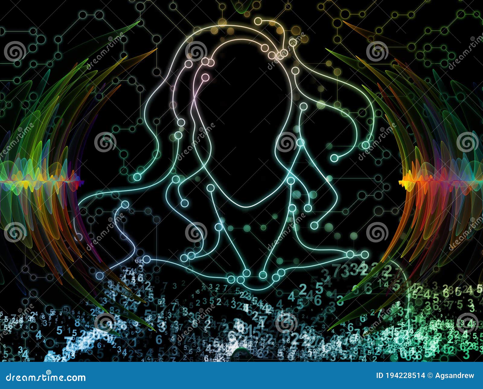 Radiating Mind stock illustration. Illustration of psychology - 194228514