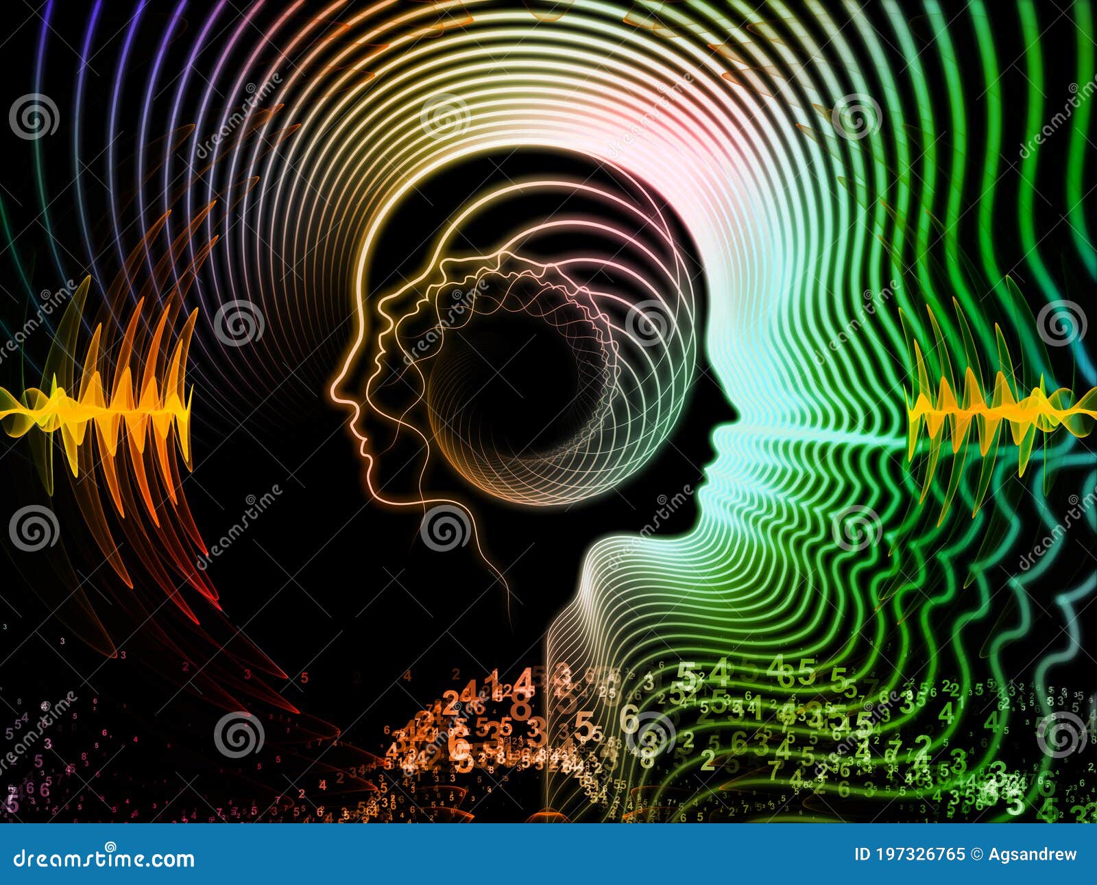 Radiating Mind stock illustration. Illustration of intellect - 197326765