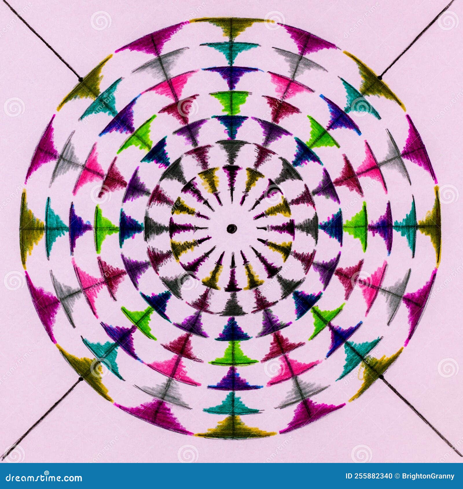 Radiating Patten of Lines.dots and Triangles. Stock Illustration ...