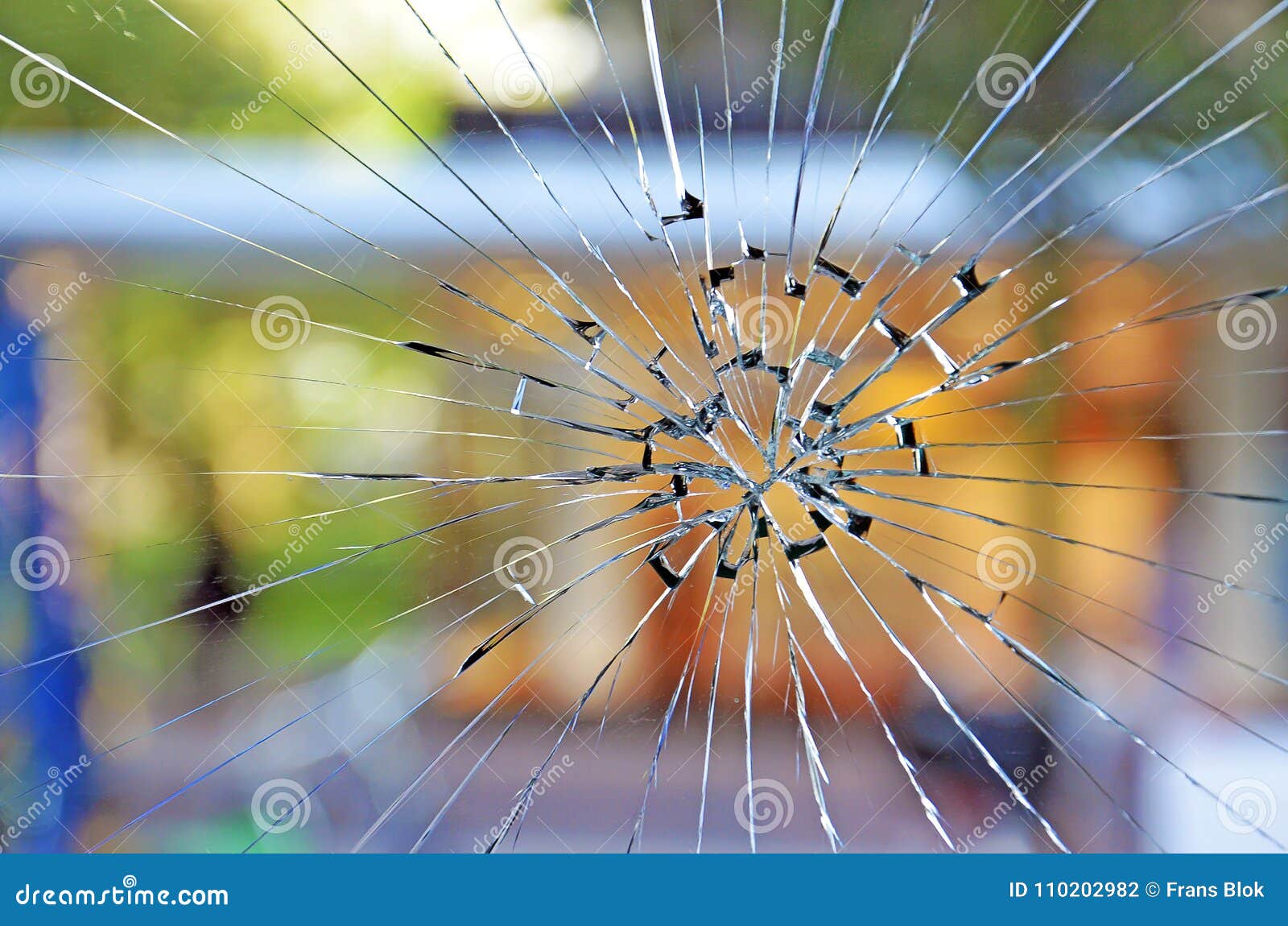 Shattered glass window stock photo. Image of damage - 110202982
