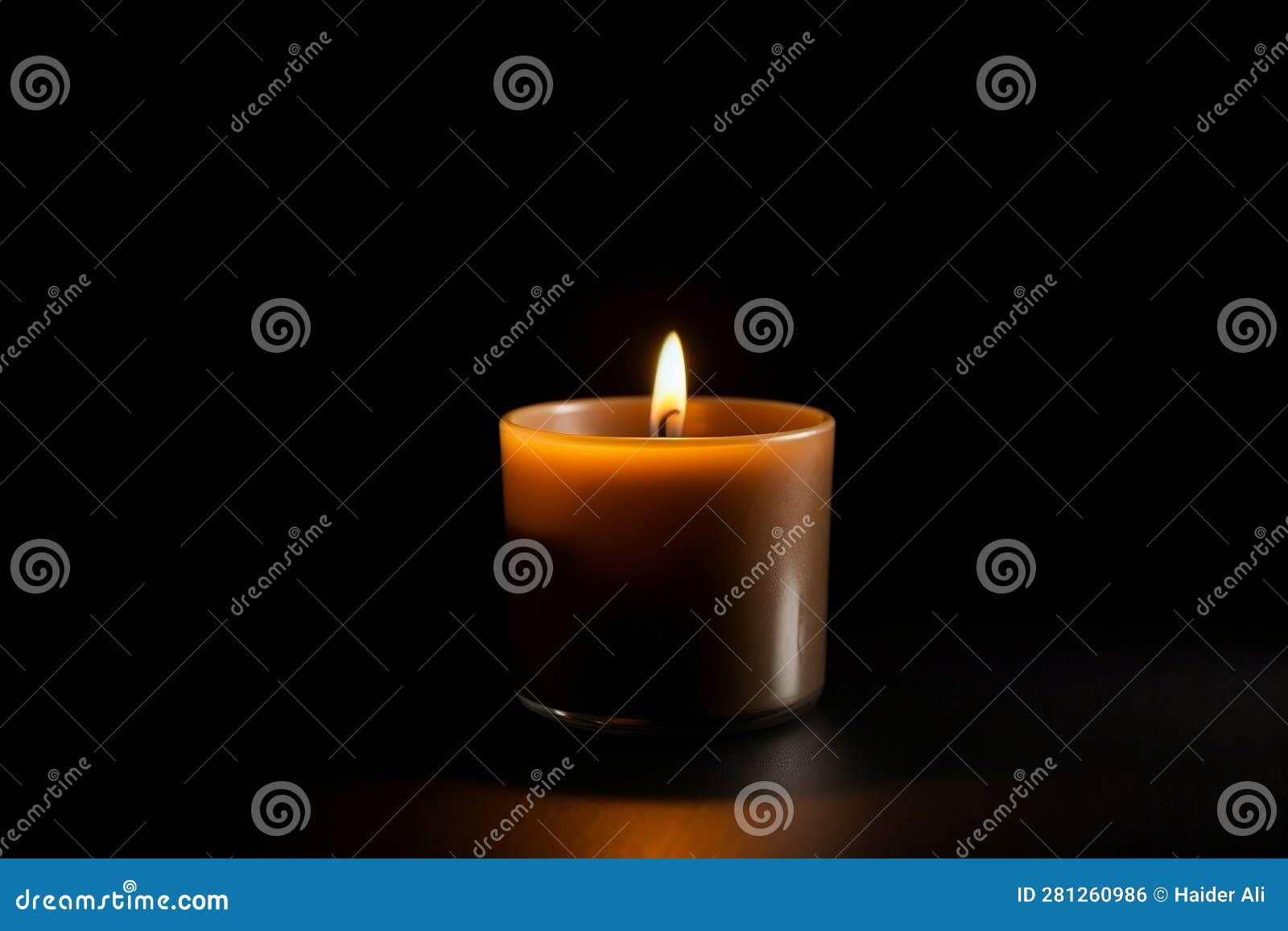 Radiating Single Lit Candle Against a Dark Background. Generative AI ...