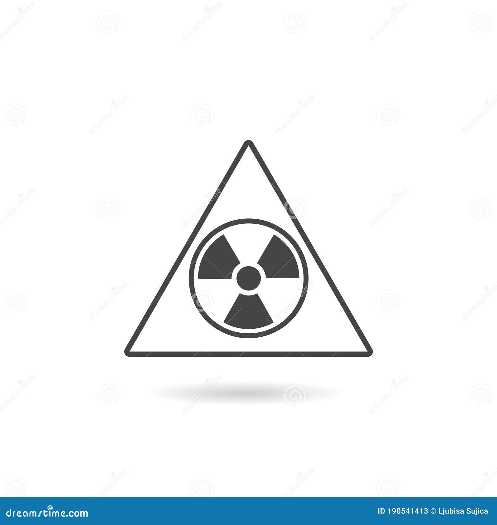 Radiation Alert Icon with Shadow Stock Vector - Illustration of flat ...