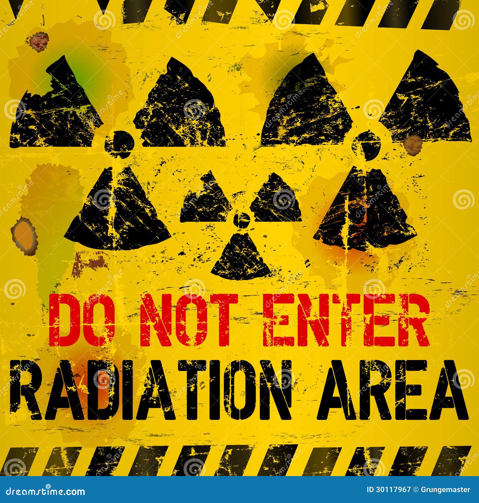 Radiation Area Authorized Only Sign. Pink, Yellow, Black Background ...
