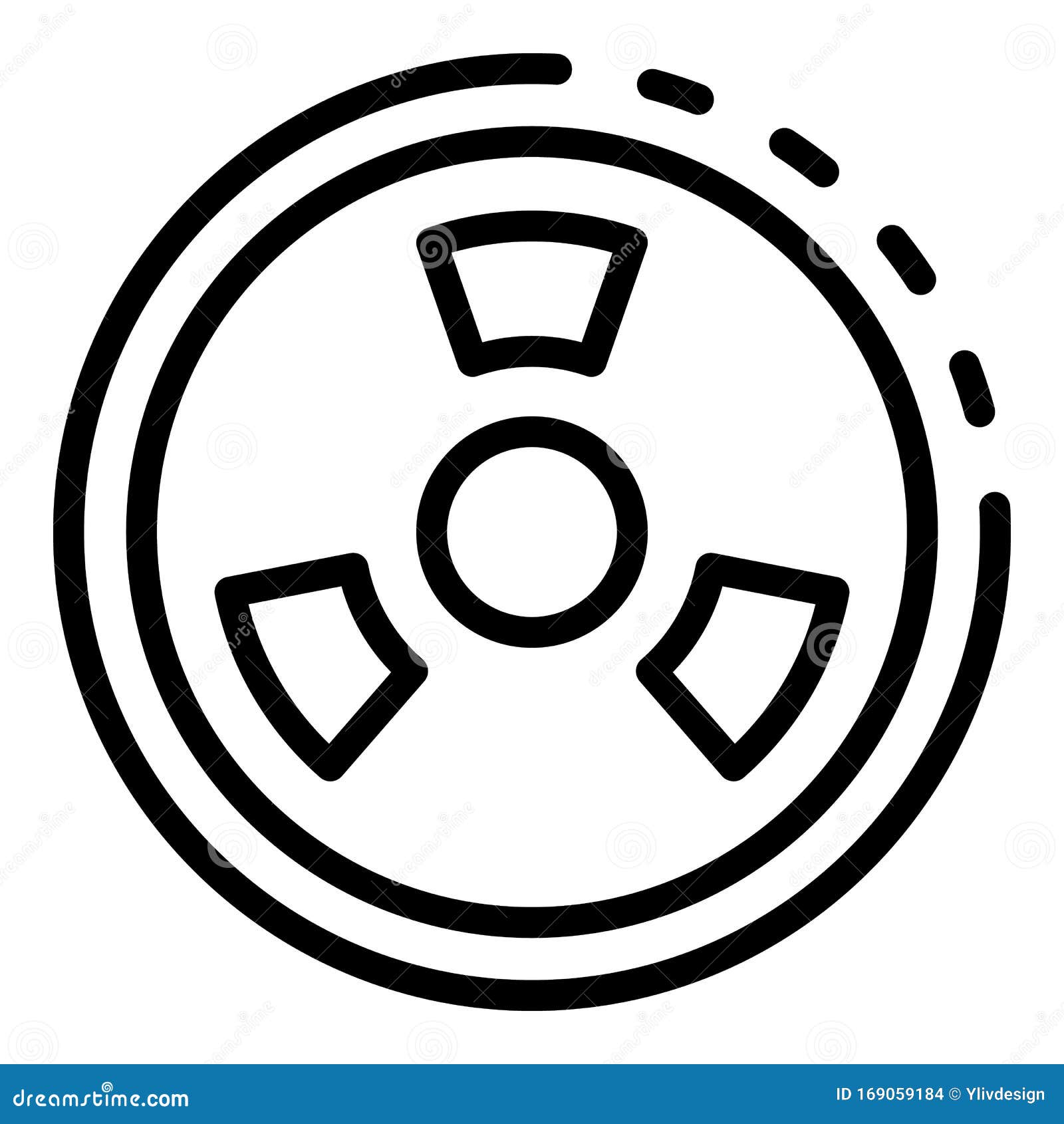 Radiation Circle Icon, Outline Style Stock Vector - Illustration of ...