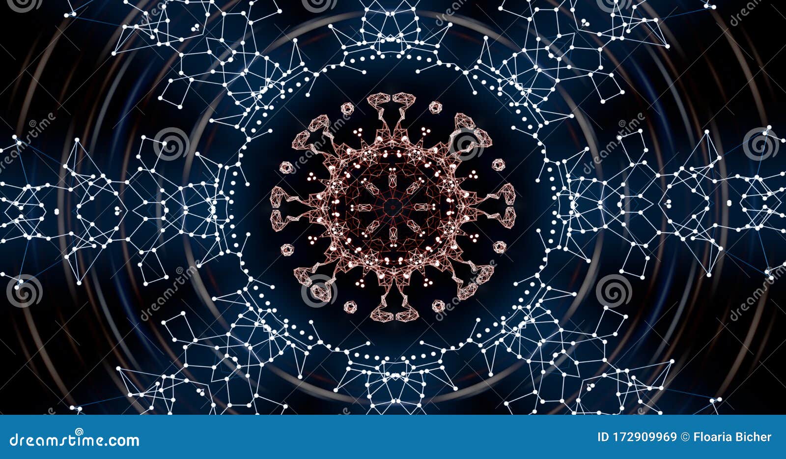 Radiating Light Pattern in Plexus Design Over Hypnotizing Waves ...