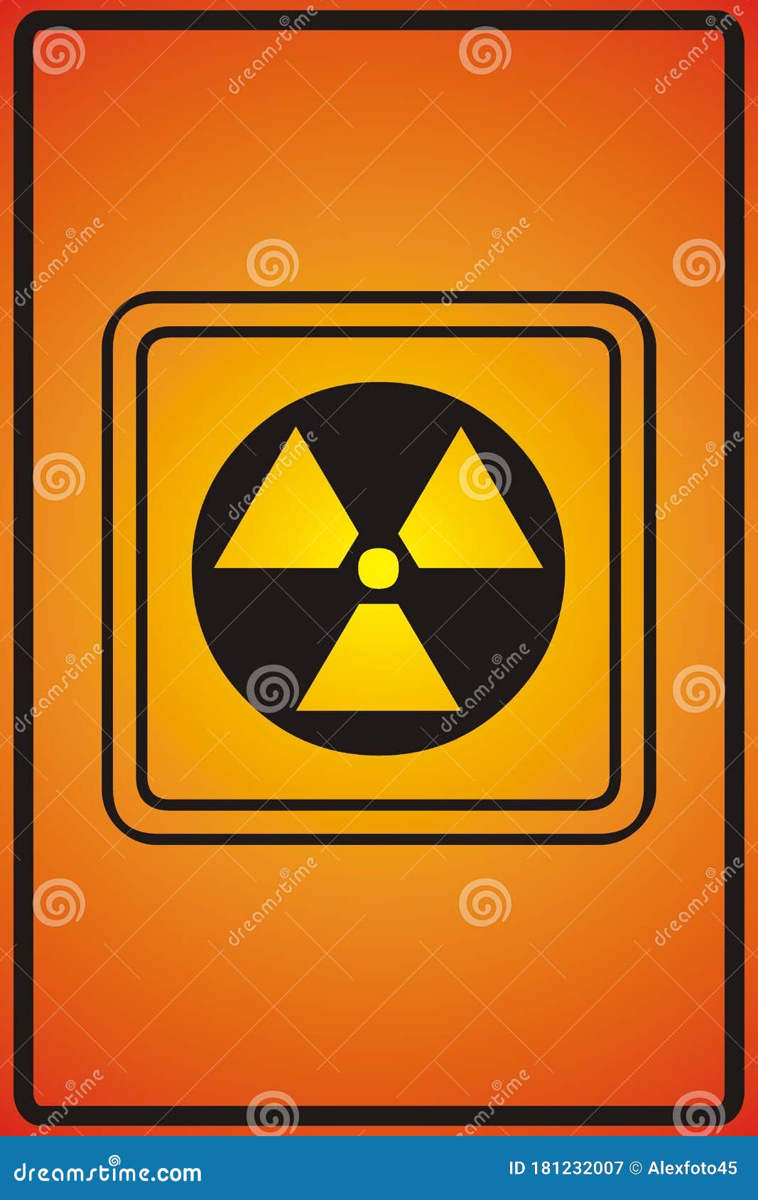 Radiation Danger Sign. Gradient Background Stock Illustration ...