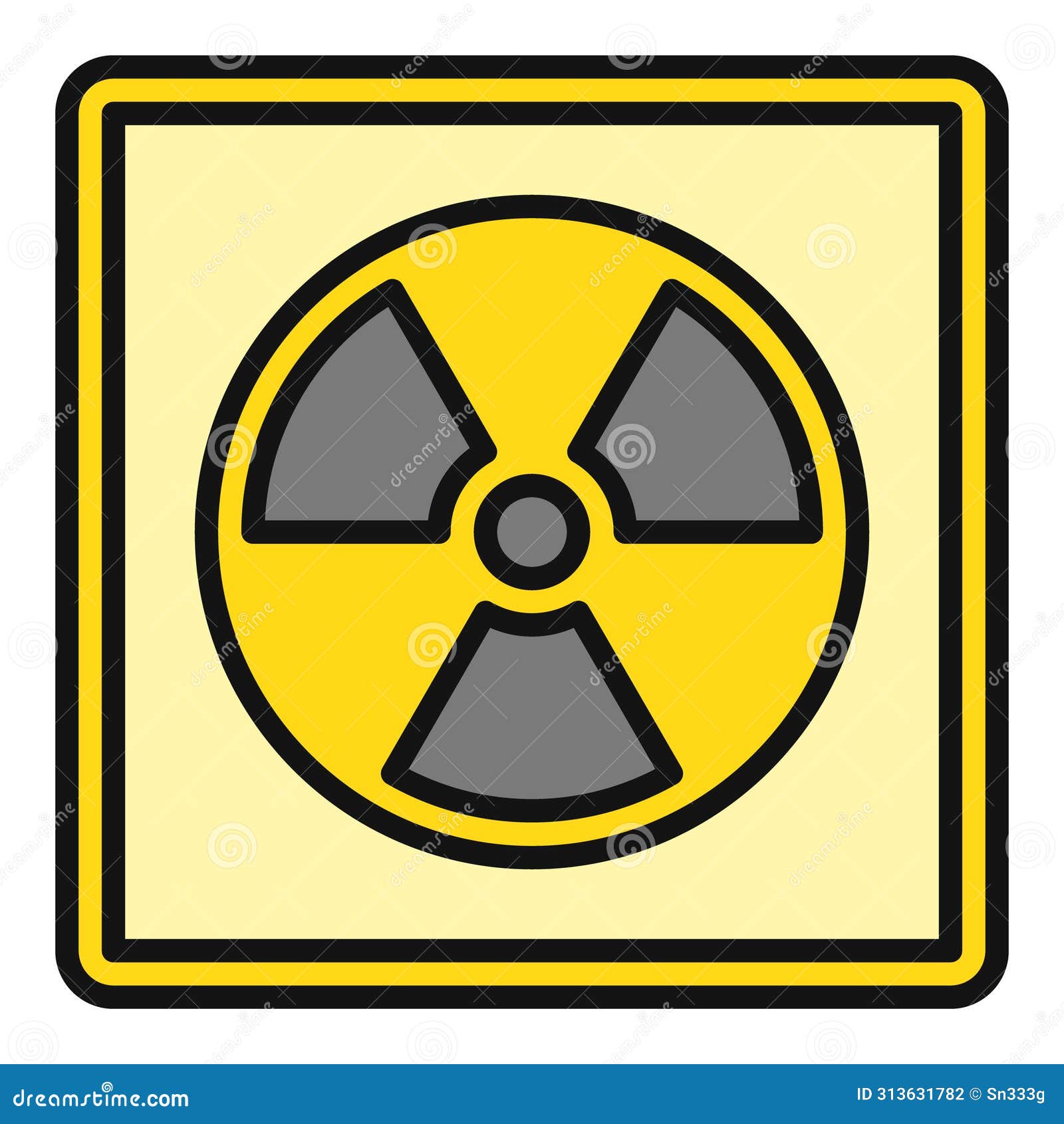 Radiation Danger Zone Vector Colored Square Icon or Design Element ...