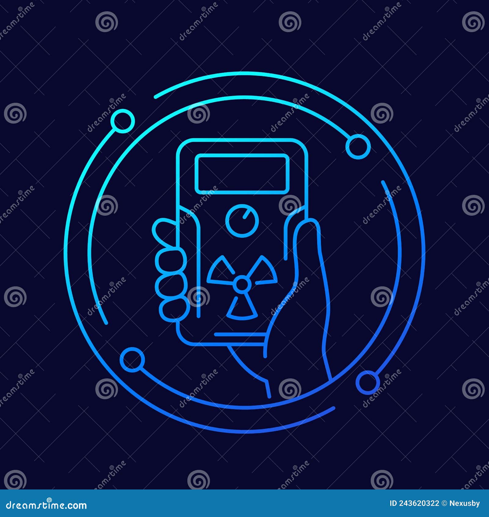 Radiation Detector in Hand Line Icon, Vector Stock Vector ...