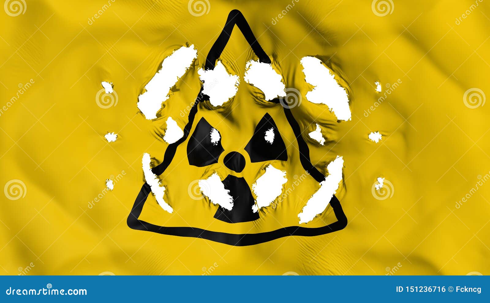Radiation Flag with a Small Holes Stock Illustration - Illustration of ...