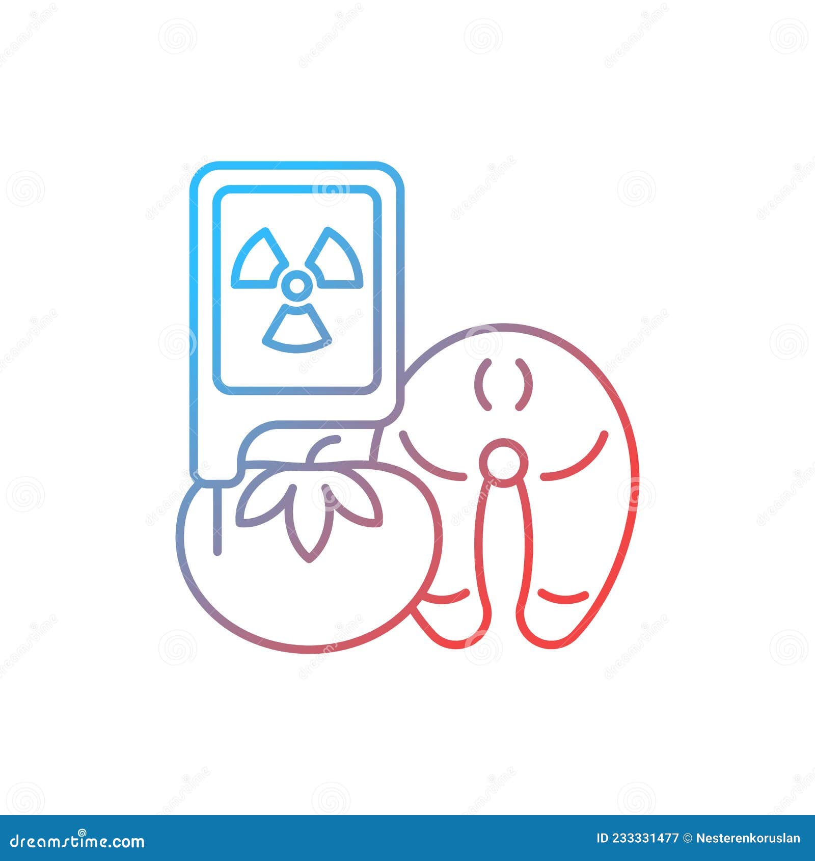 Radiation in Food Testing Gradient Linear Vector Icon Stock Vector ...