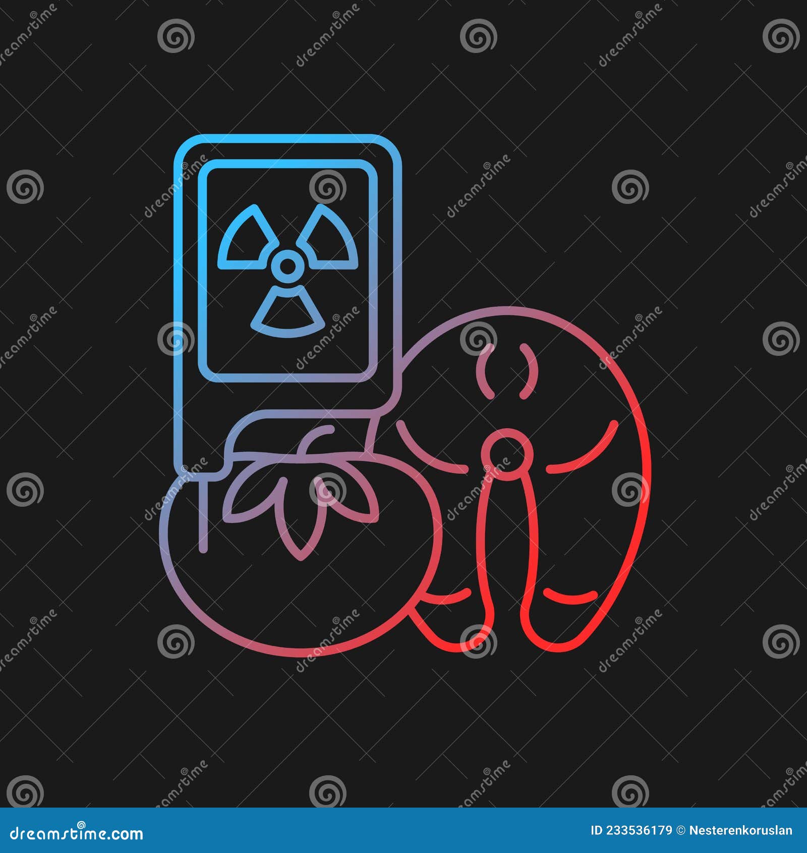 Radiation in Food Testing Gradient Vector Icon for Dark Theme Stock ...