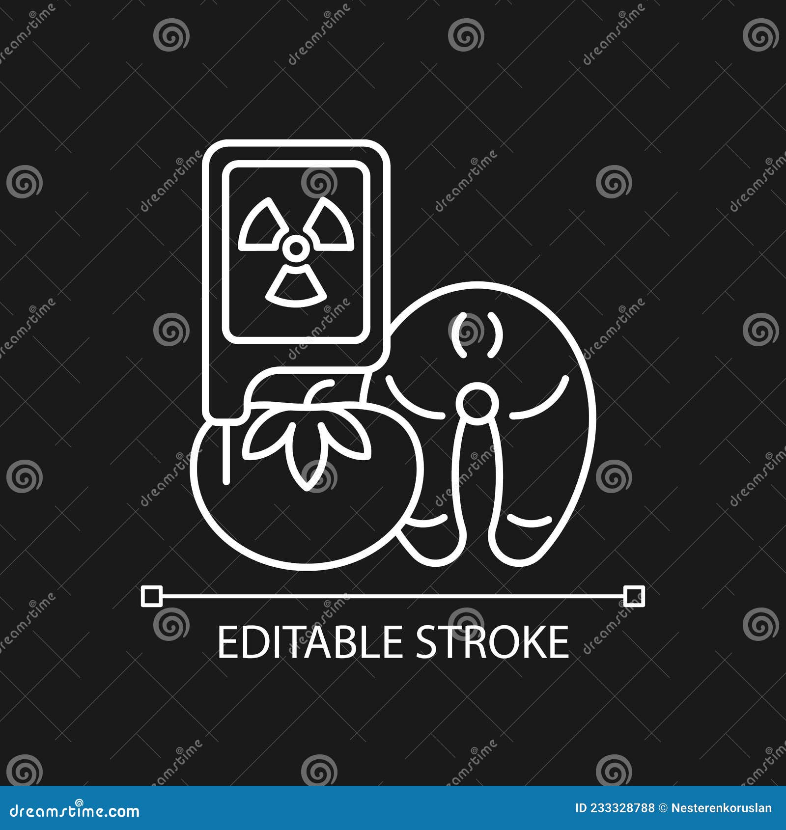 Radiation In Food Testing Linear Icon Cartoon Vector | CartoonDealer ...