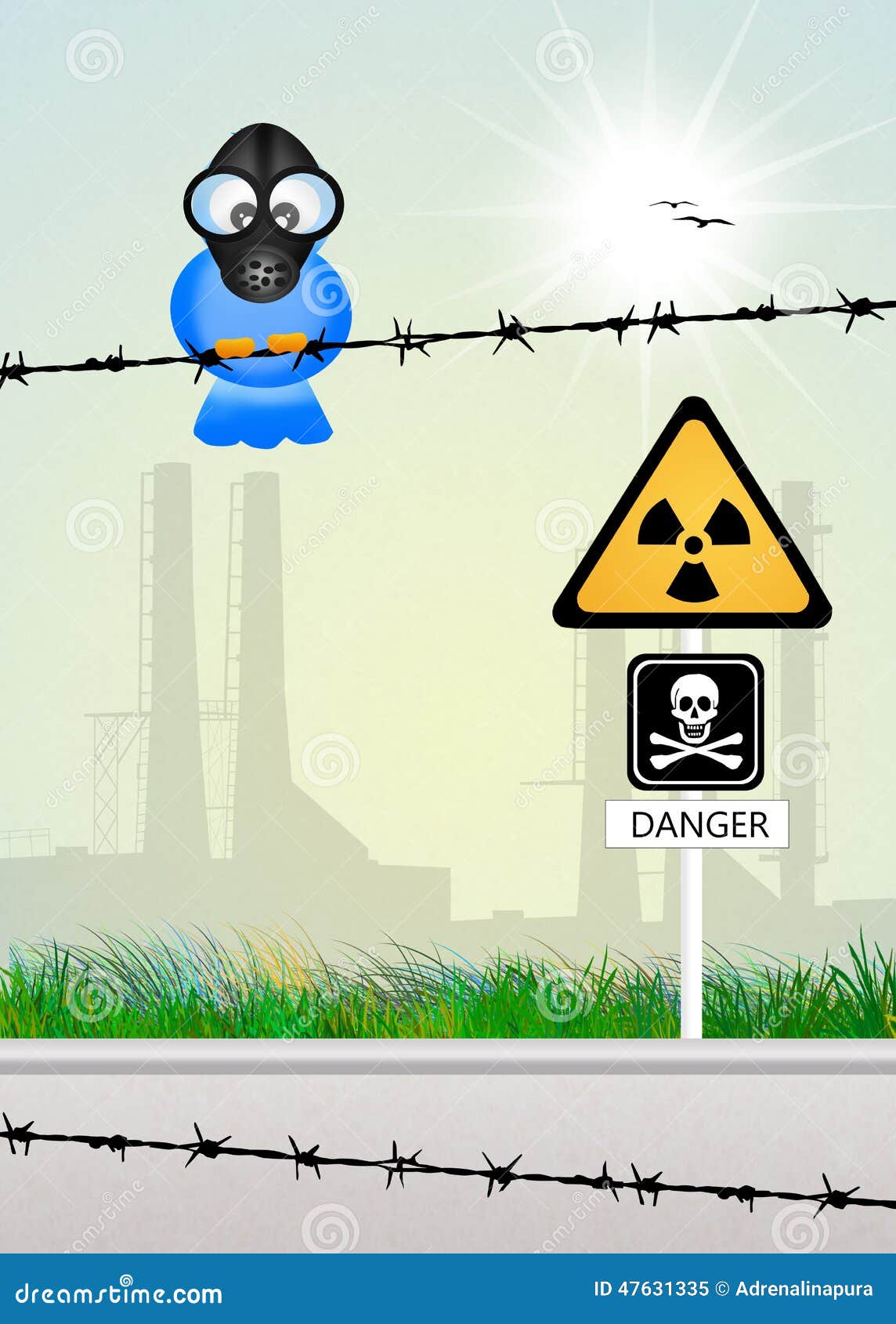 Radiation hazard stock illustration. Illustration of danger - 47631335