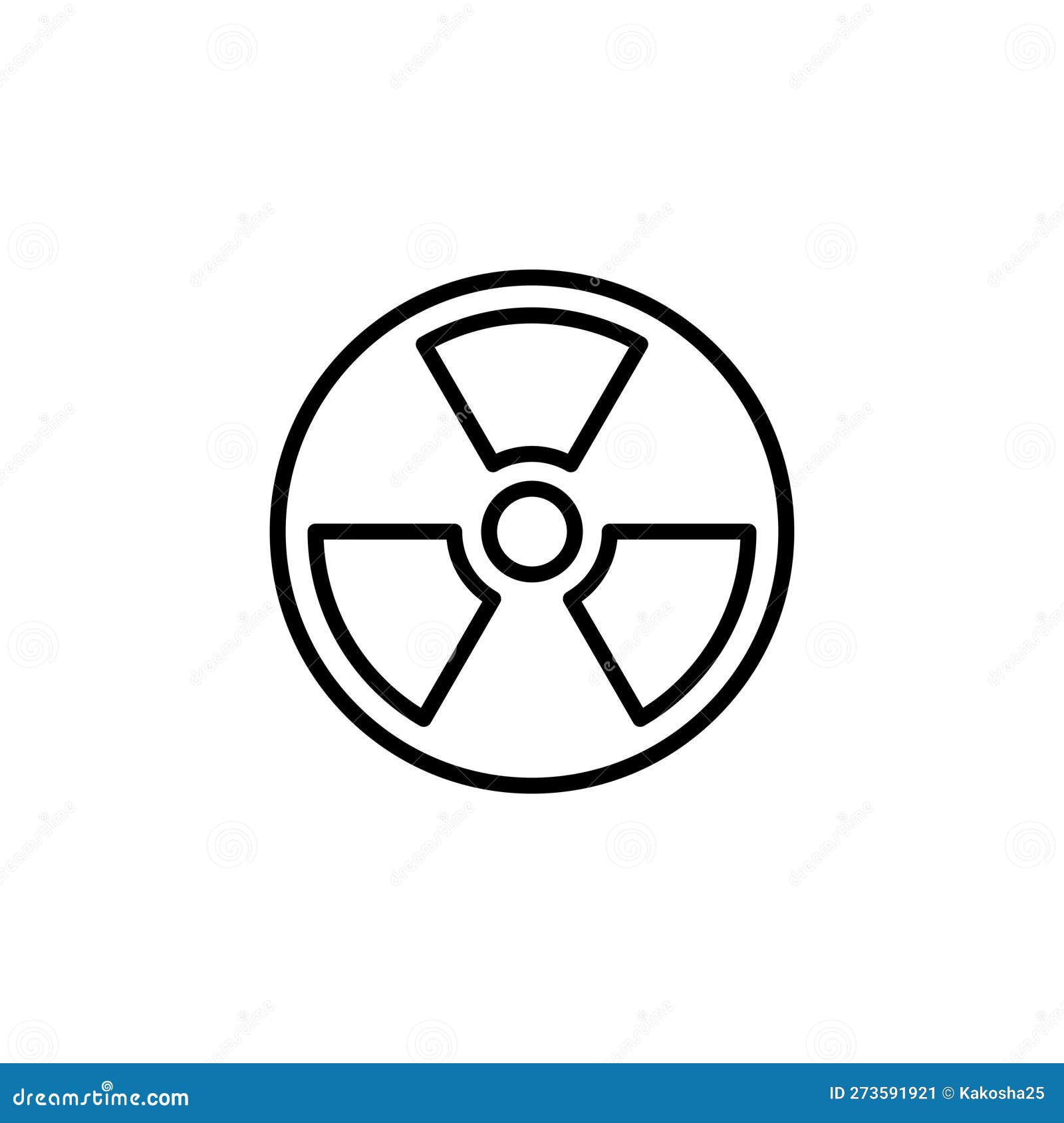 Radiation Hazard Line Icon on White Background Stock Illustration ...