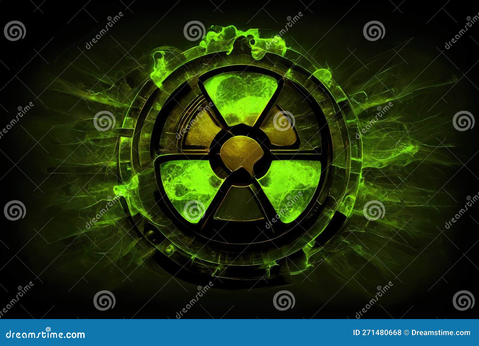 Radiation hazard sign stock illustration. Illustration of green - 271480668