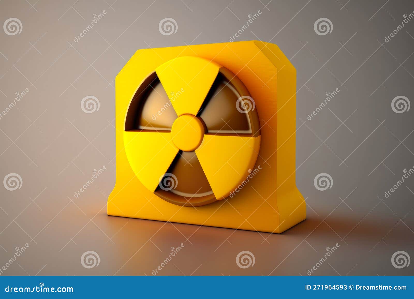 Radiation Hazard Sign in 3d Style on Solid Color Background. Stock ...