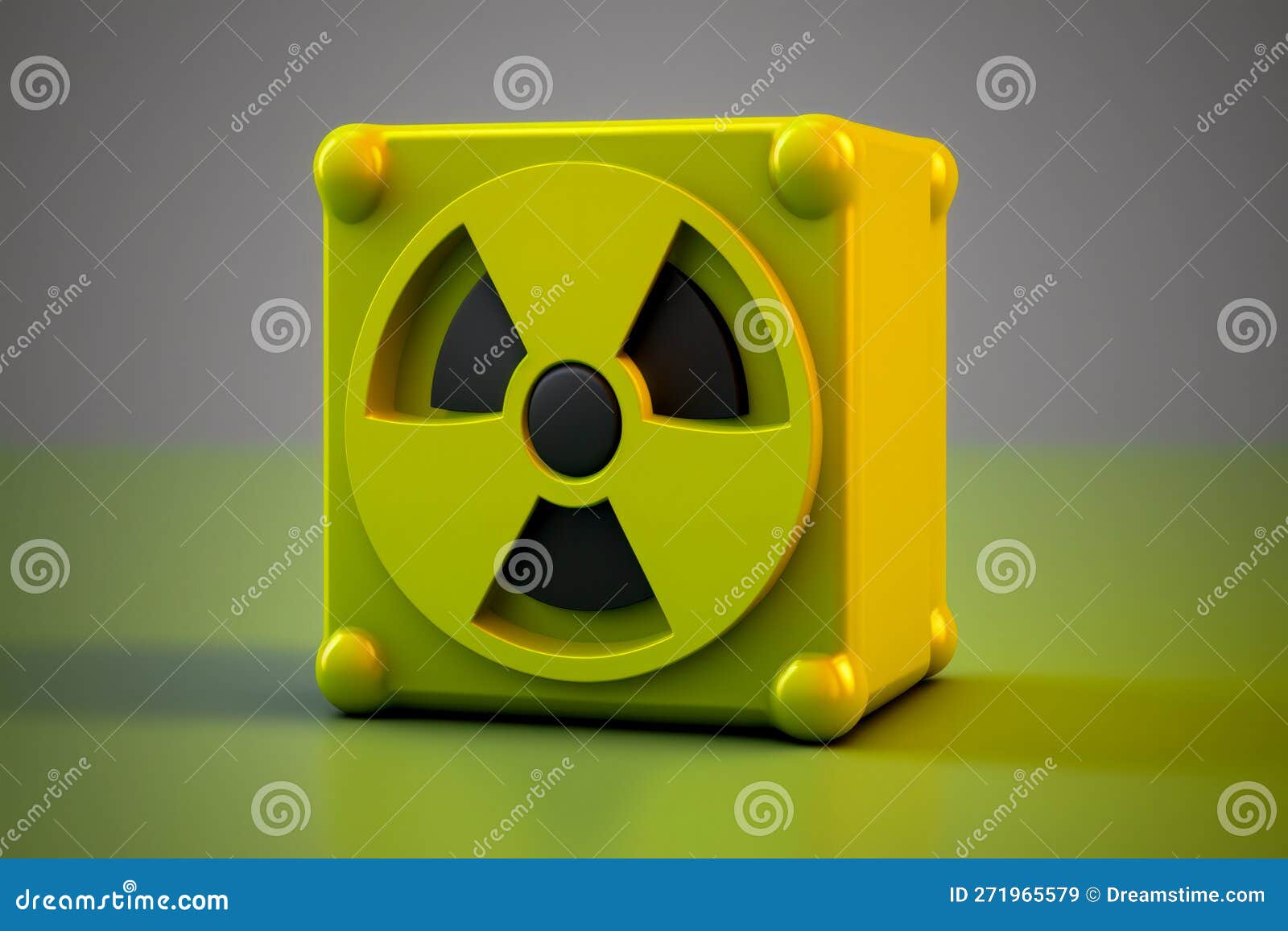 Radiation Hazard Sign in 3d Style on Solid Color Background. Stock ...