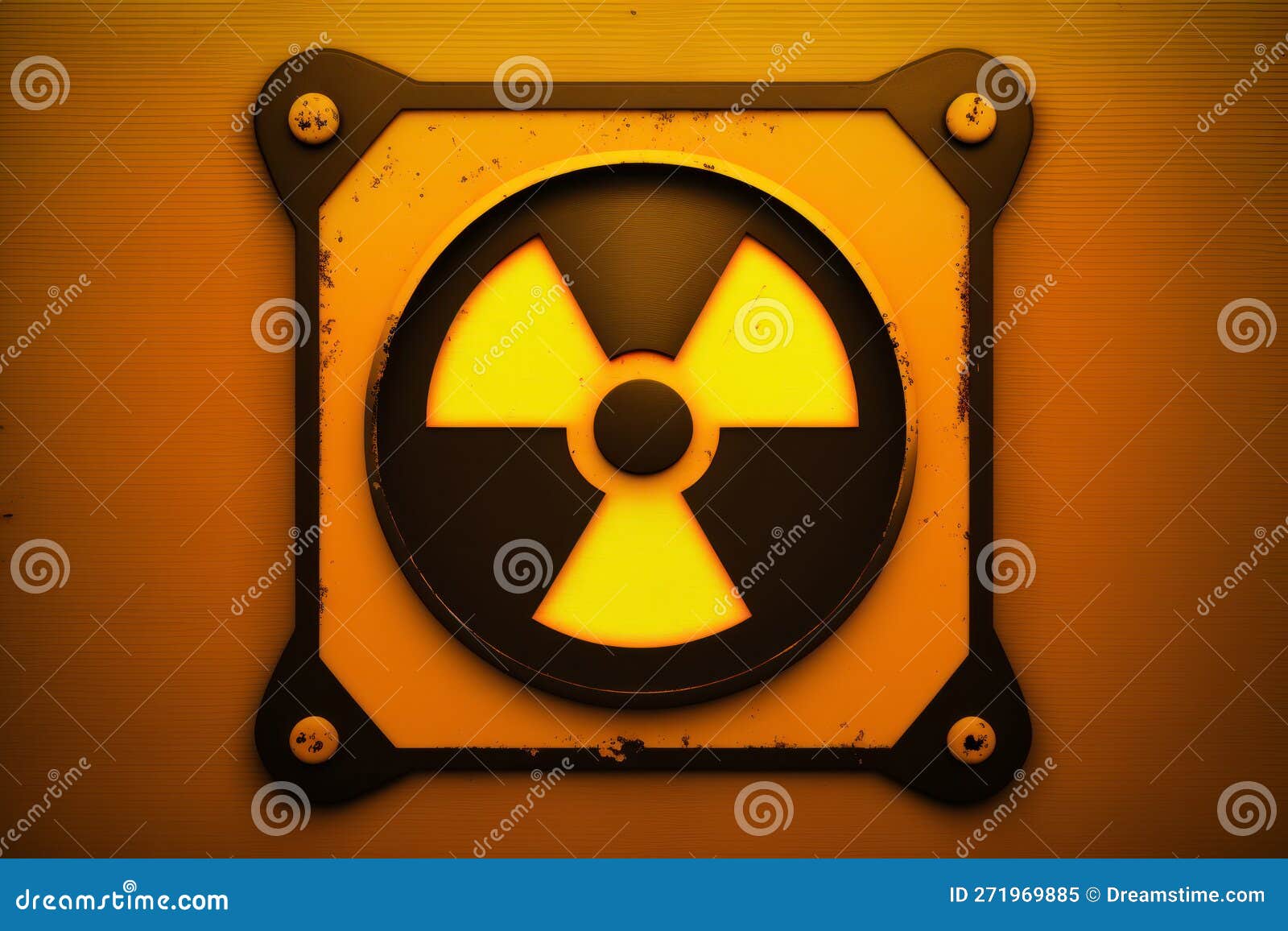 Radiation Hazard Sign in 3d Style on Solid Color Background ...