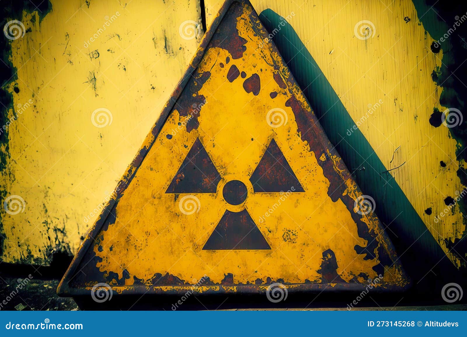 Radiation Hazard Sign Hanging on Light Wall Stock Illustration ...