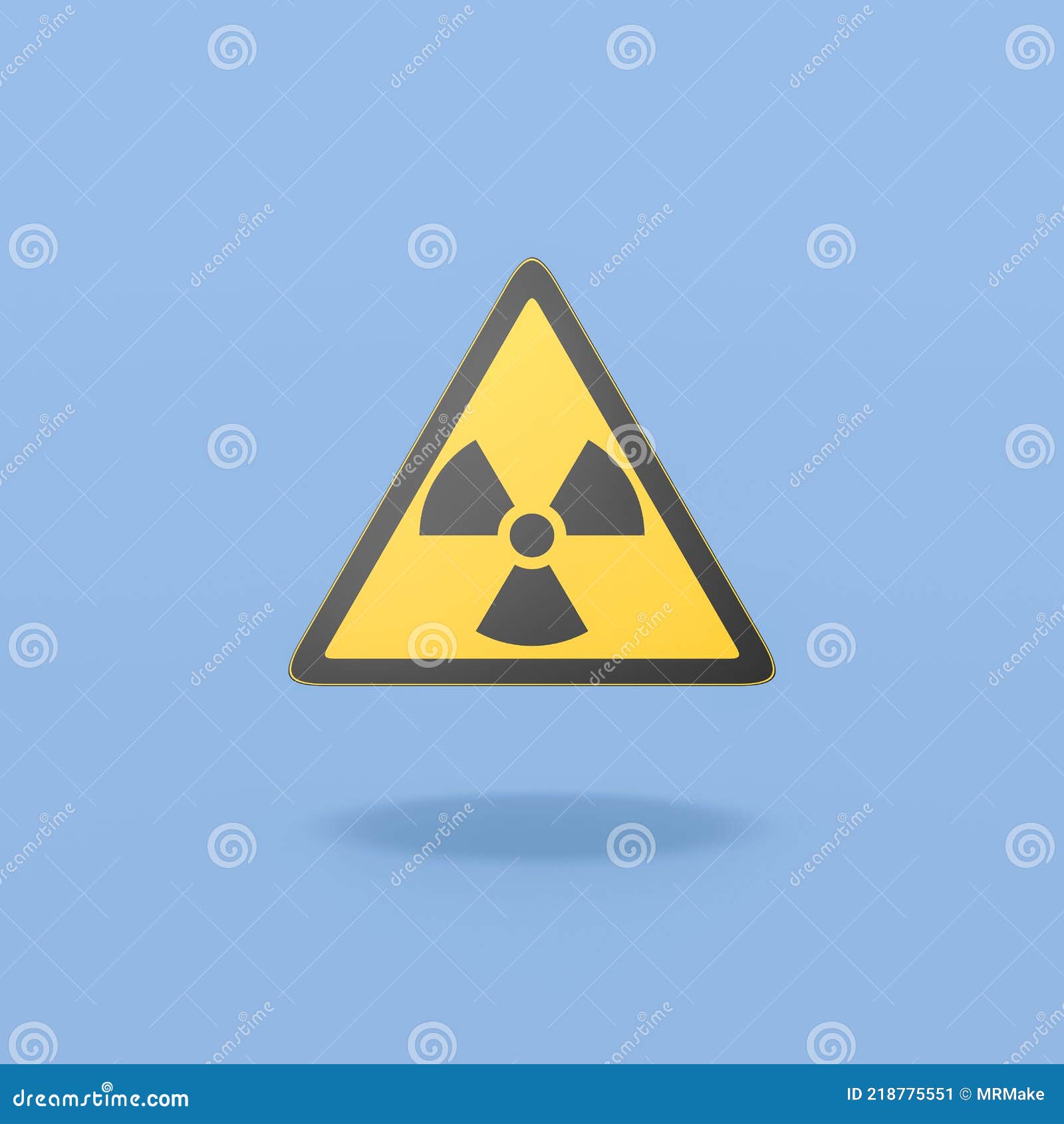 Radiation Hazard Symbol on Blue Background Stock Illustration ...