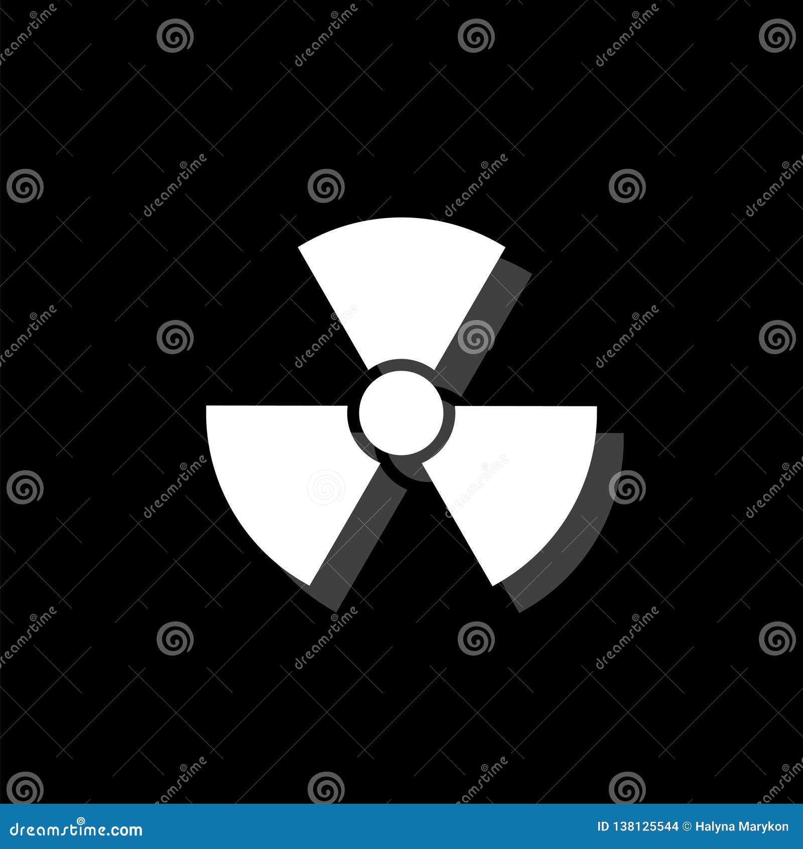 Radiation icon flat stock illustration. Illustration of power - 138125544