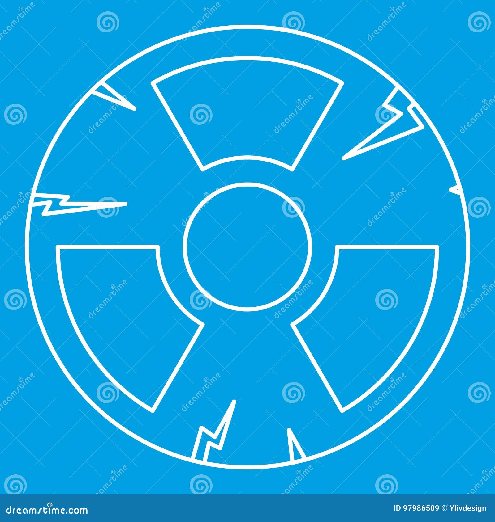 Radiation Icon, Outline Style Stock Vector - Illustration of logo ...