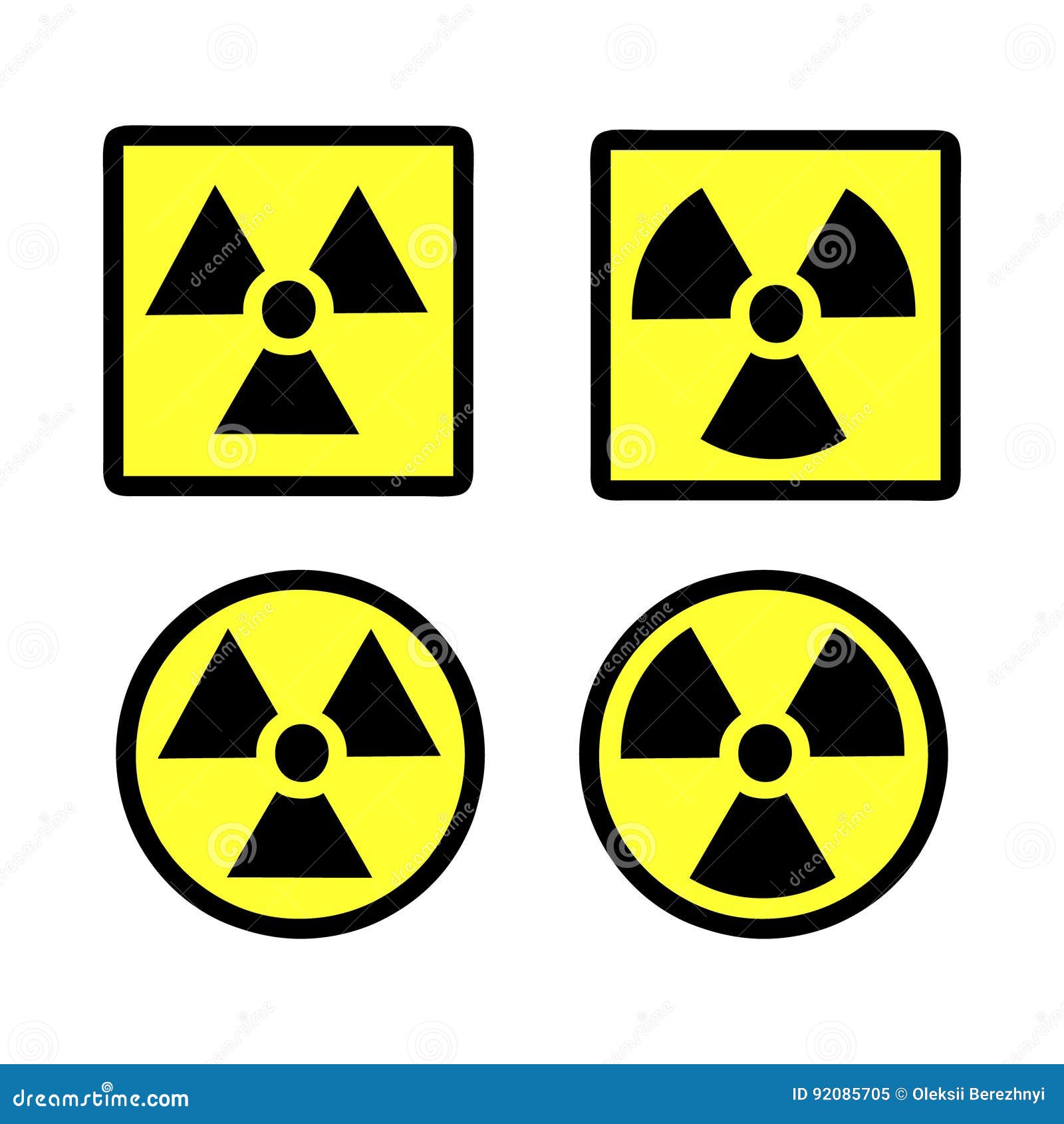 Radiation icon set stock vector. Illustration of chernobyl - 92085705